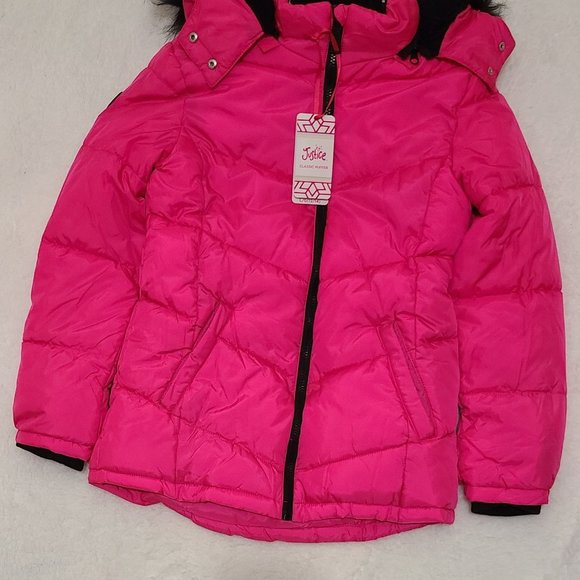 Justice | Jackets & Coats | Justice Girls Pinkblack Classic Puffer Coat ...